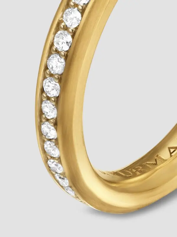 David Yurman Beveled Band Ring In 18k Yellow Gold - Diamond