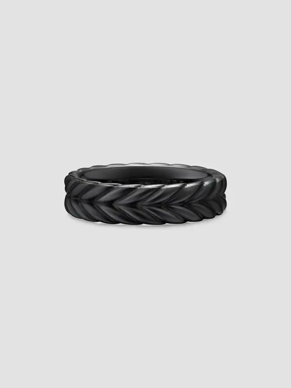 David Yurman Chevron Band Ring In Titanium, 6.2mm
