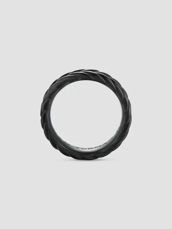 David Yurman Chevron Band Ring In Titanium, 6.2mm