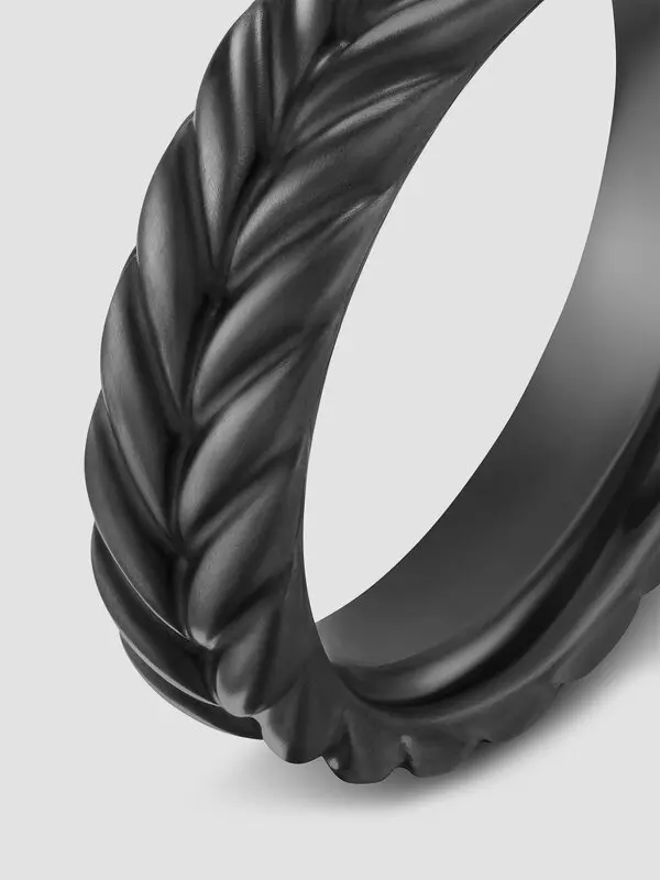 David Yurman Chevron Band Ring In Titanium, 6.2mm