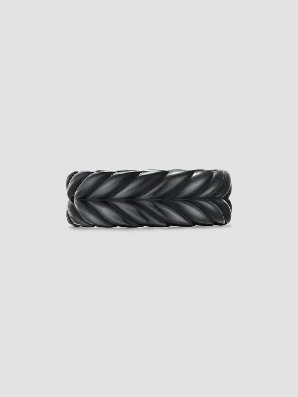 David Yurman Chevron Band Ring In Titanium, 9mm