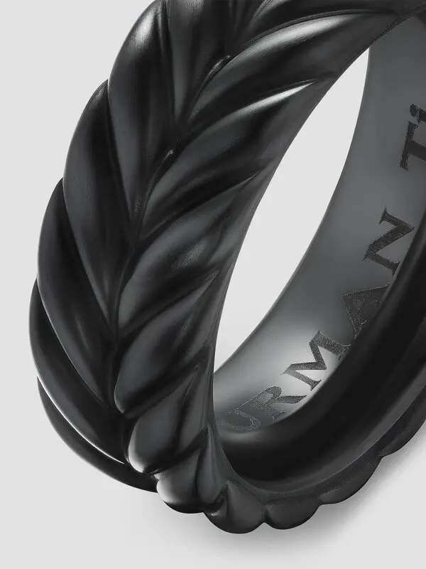 David Yurman Chevron Band Ring In Titanium, 9mm