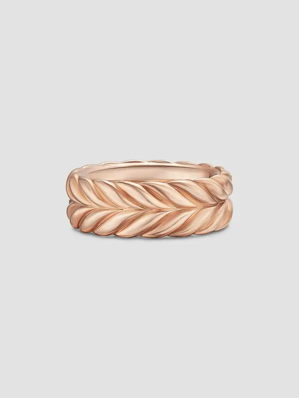 David Yurman Chevron Band Ring In 18k Rose 9mm