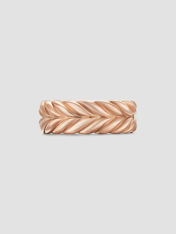 David Yurman Chevron Band Ring In 18k Rose 9mm
