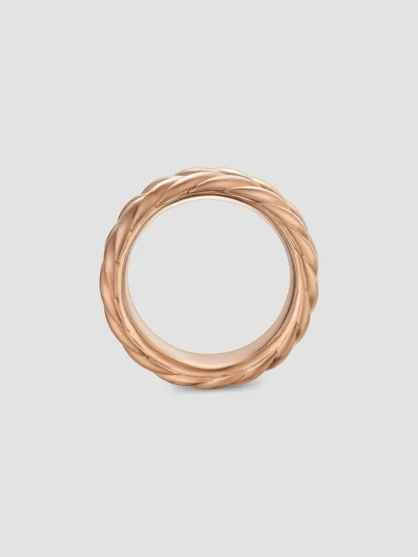 David Yurman Chevron Band Ring In 18k Rose 9mm