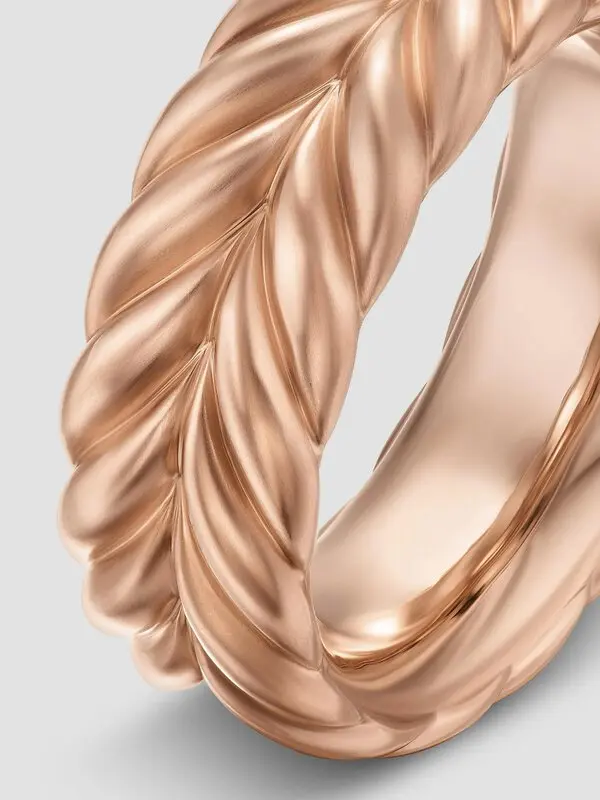 David Yurman Chevron Band Ring In 18k Rose 9mm