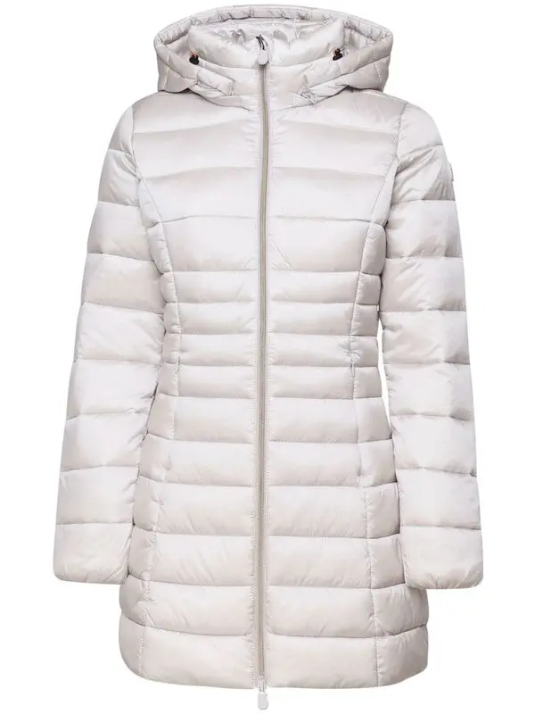 SAVE THE DUCK Logo-patch Padded Coat - Neutrals