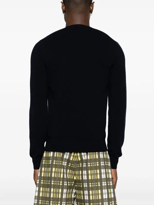 Play Comme Des Garcon Heart-patch Wool Jumper - Blue