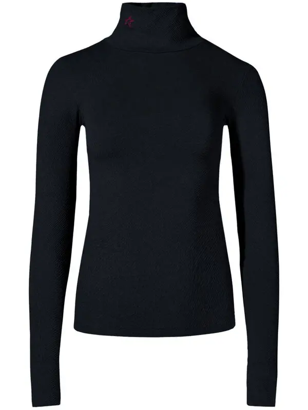 Perfect Moment Star-embroidered Thermal Top - Black