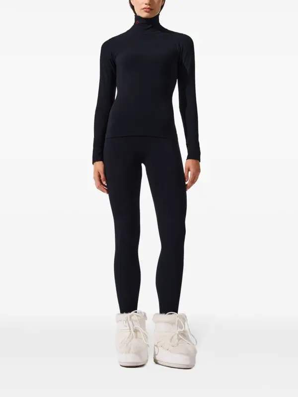 Perfect Moment Star-embroidered Thermal Top - Black