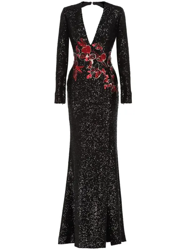 Elie Saab Embroidered Sequinned Gown