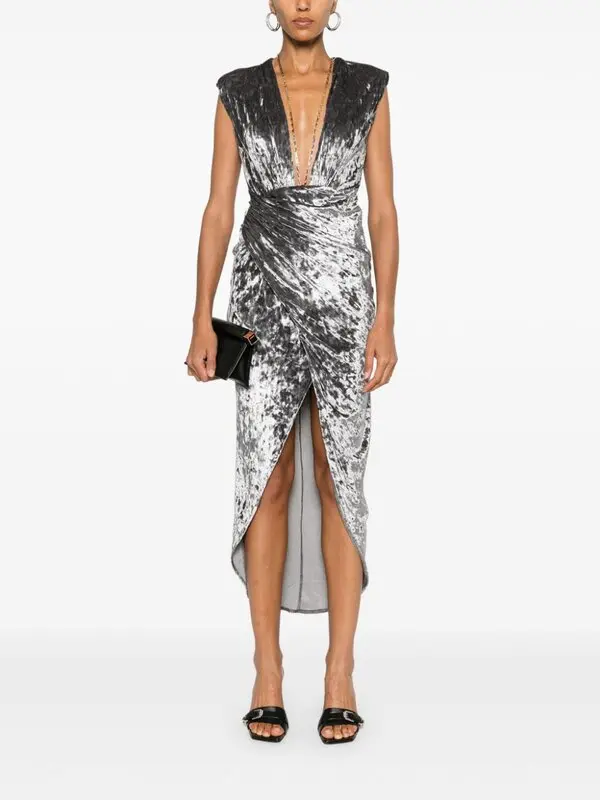 Amen Velvet Maxi Dress In Grey - 41% Off | Editorialist