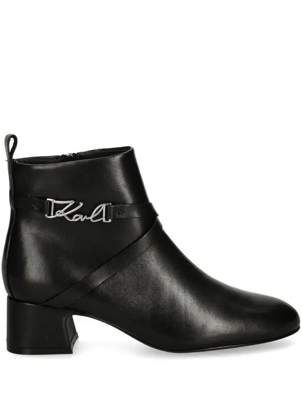 Karl Lagerfeld 50mm Logo Ankle Boots