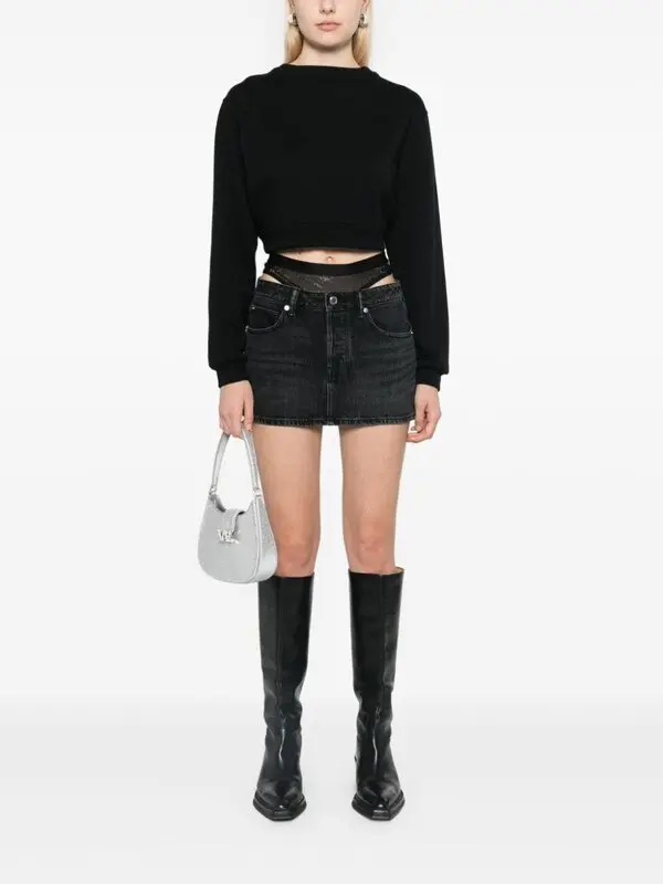 Alexander Wang Crystal Denim Mini Skirt