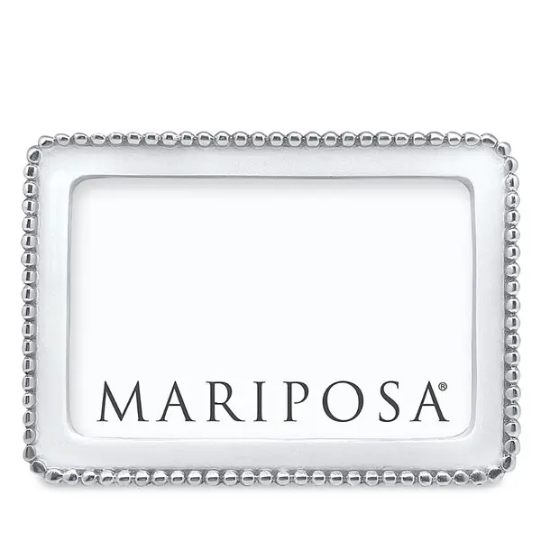 MARIPOSA Beaded 4x6 Picture Frame - White