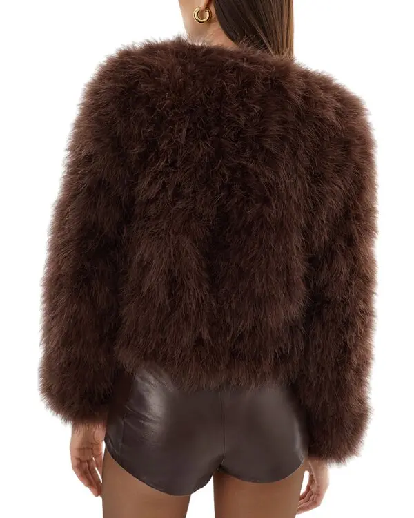 LAMARQUE Deora Feather Jacket - Chocolate