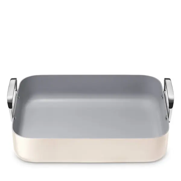 CARAWAY Nonstick Roasting Pan With Rack - Cream