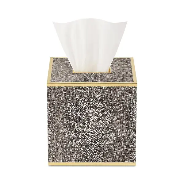 Aerin Faux Shagreen Tissue Box Cover - Grey
