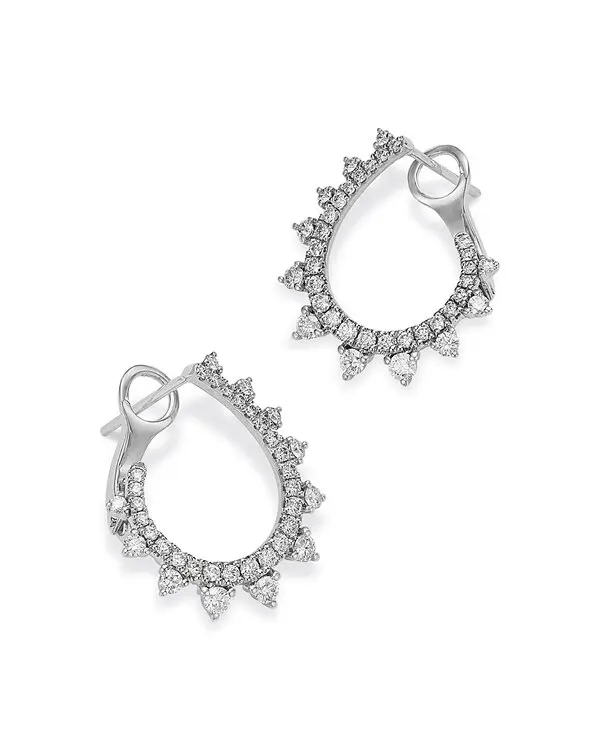 Bloomingdale'S Diamond Huggie Hoop Earrings, 1.00 Tcw - White