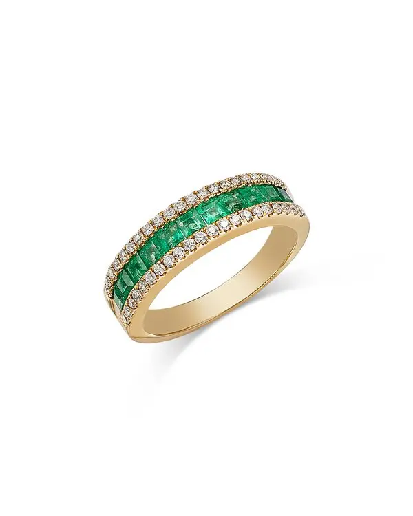 Bloomingdale'S Emerald And Diamond Band - Green/gold