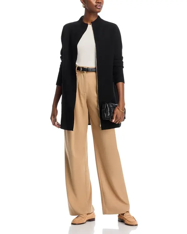 T Tahari Funnel Neck Long Coat