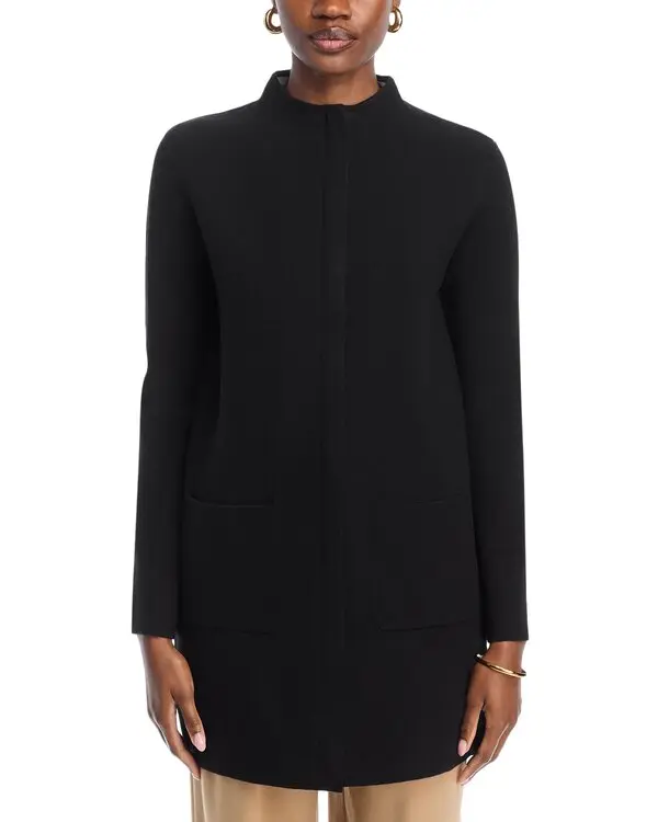 T Tahari Funnel Neck Long Coat