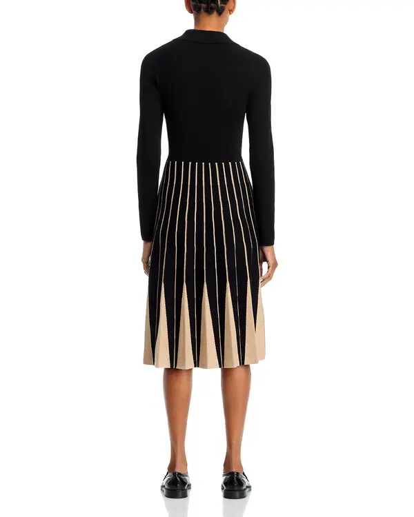 T Tahari Pleated Sweater Dress