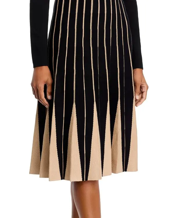 T Tahari Pleated Sweater Dress