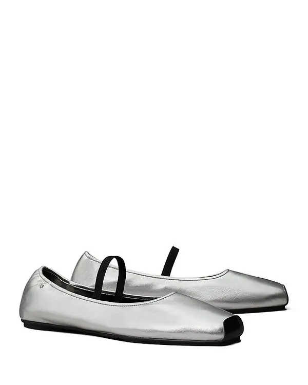 Tory Burch Runway Ballet Flats - Silver