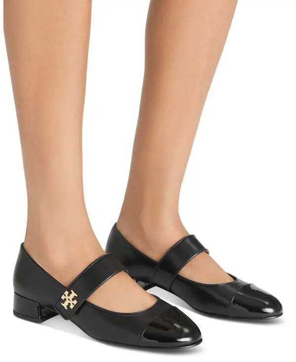 Tory Burch Cap-toe Mary Jane Flats - Perfect Black