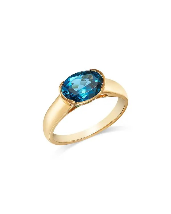 Bloomingdale'S London Blue Topaz Ring - Blue/gold