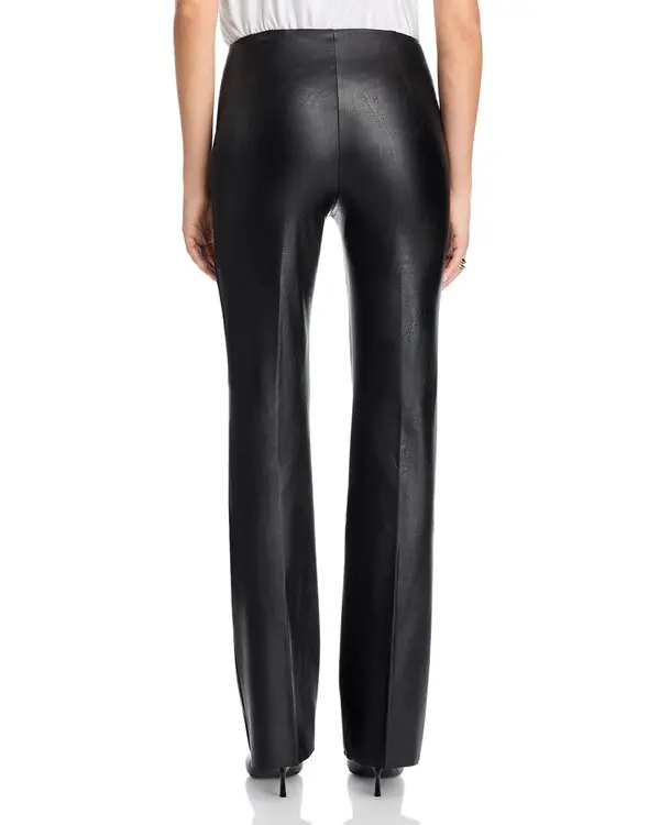Lyssé Textured Faux Leather Trousers - Black