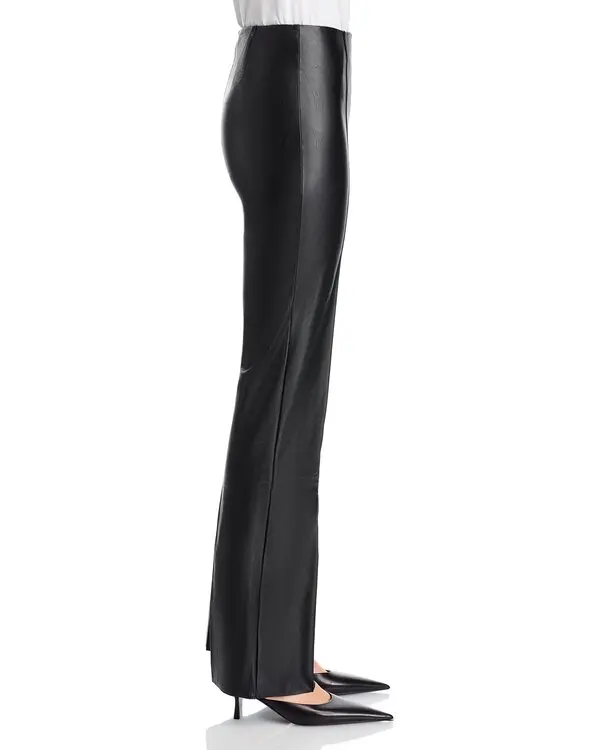 Lyssé Textured Faux Leather Trousers - Black