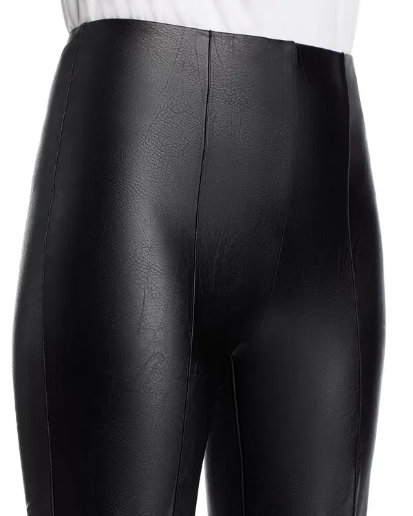 Lyssé Textured Faux Leather Trousers - Black