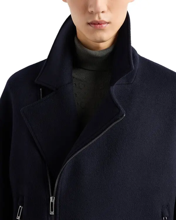 Emporio Armani Asymmetrical Wool Biker Jacket
