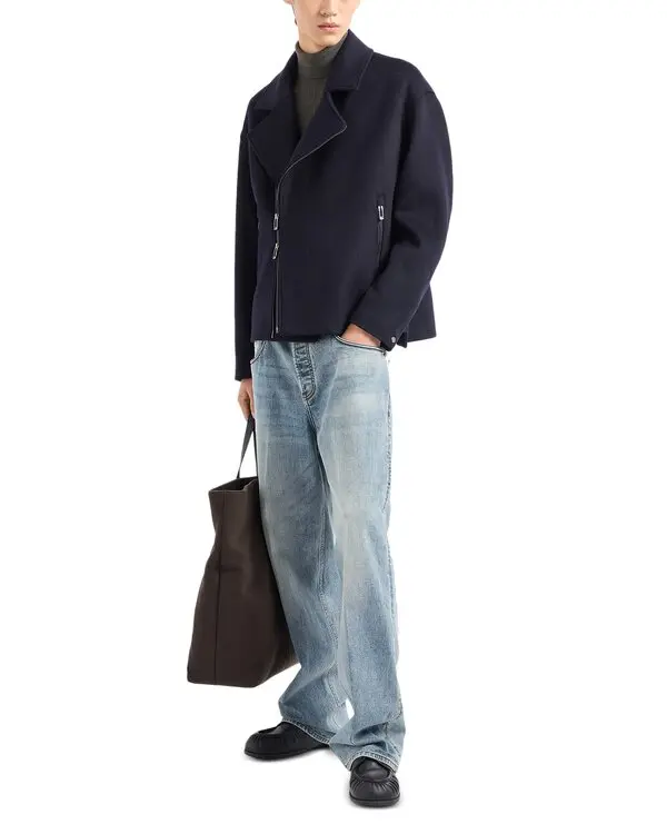 Emporio Armani Asymmetrical Wool Biker Jacket