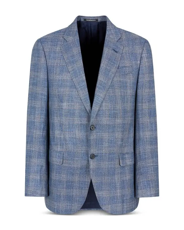Emporio Armani Notch Lapel Plaid Blazer
