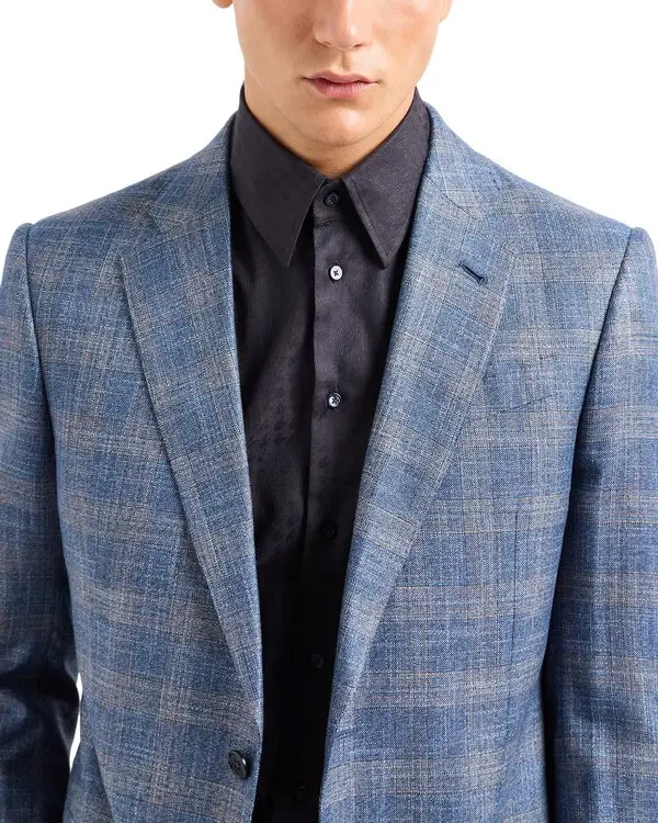 Emporio Armani Notch Lapel Plaid Blazer