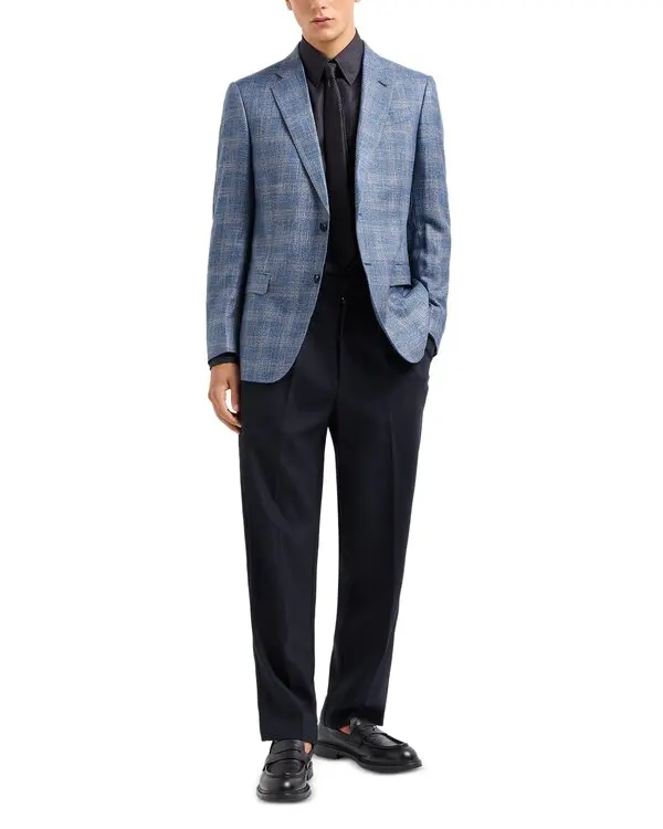 Emporio Armani Notch Lapel Plaid Blazer