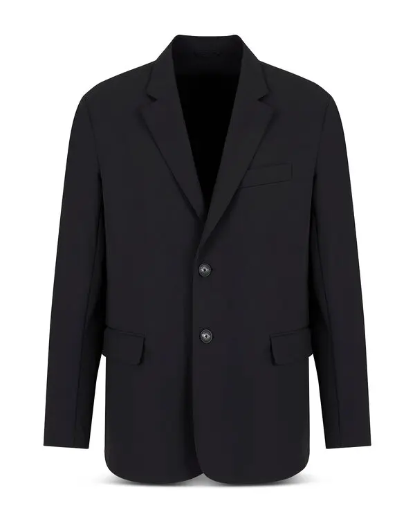 Emporio Armani Notch Lapel Blazer - Solid Black