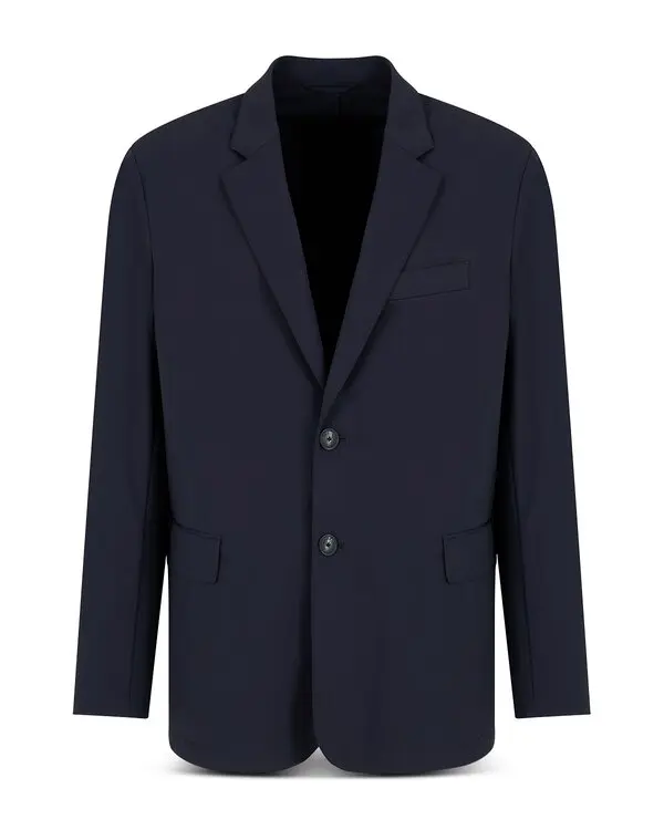Emporio Armani Notch Lapel Blazer - Solid Blue