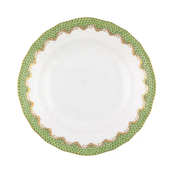HEREND Fish Scale Dessert Plate - Evergreen