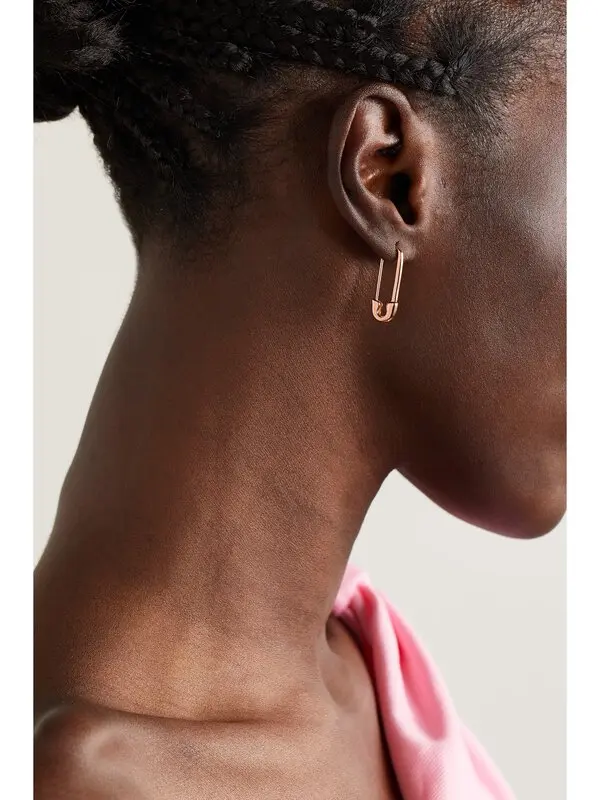 ANITA KO Safety Pin 18-karat Single Earring - Gold