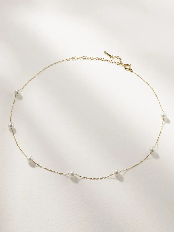 Mizuki Sea Of Beauty 14-karat Pearl Necklace - Gold