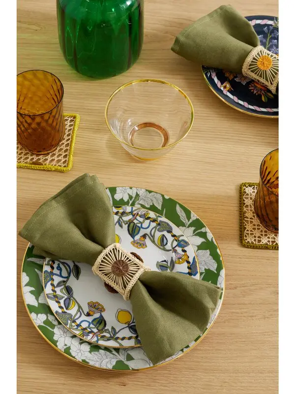 La DoubleJ Set Of Four Raffia Napkin Rings