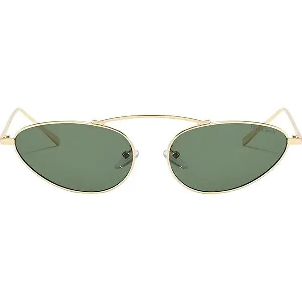 FIFTH & NINTH Daphne 60mm Polarized Cat Eye Sunglasses - Gold / Green