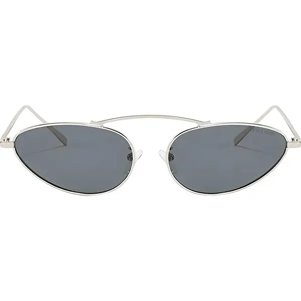 FIFTH & NINTH Daphne 60mm Polarized Cat Eye Sunglasses - Silver / Black