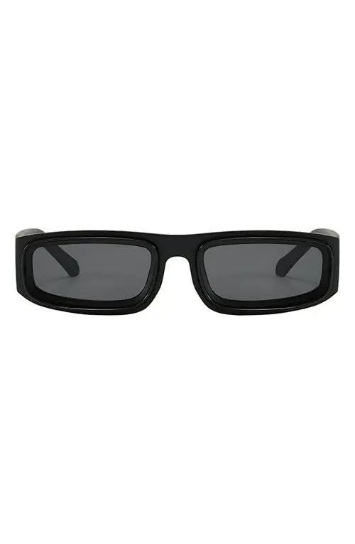 FIFTH & NINTH Rae 52mm Polarized Rectangular Sunglasses - Black / Black