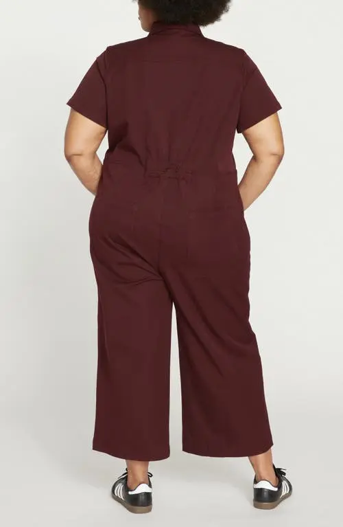 Universal Standard Kate Twill Jumpsuit - Black Cherry