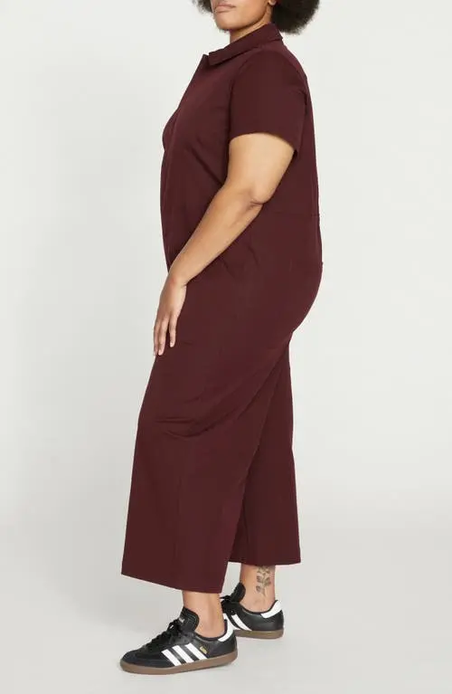 Universal Standard Kate Twill Jumpsuit - Black Cherry
